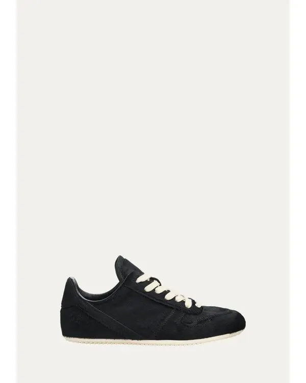 Rick Owens Minimal Suede Low-top Sneakers - Black