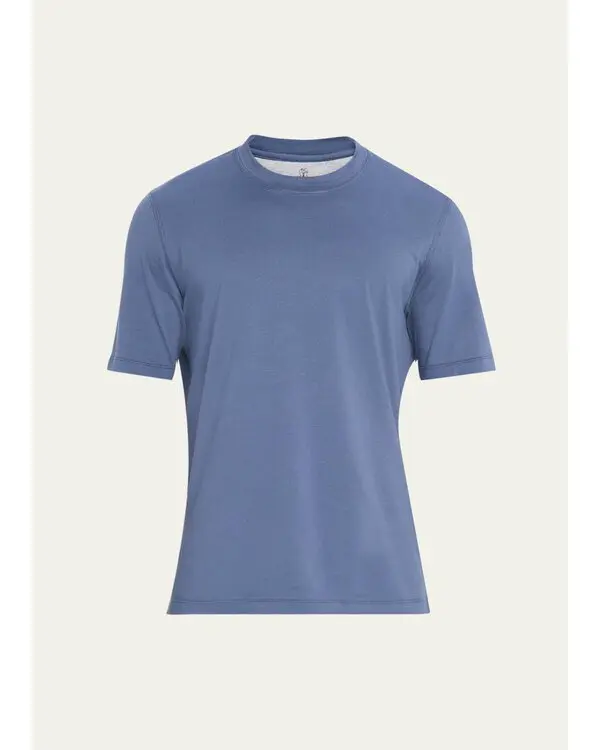 Brunello Cucinelli Cotton English Rib Half-zip Sweater - Blue