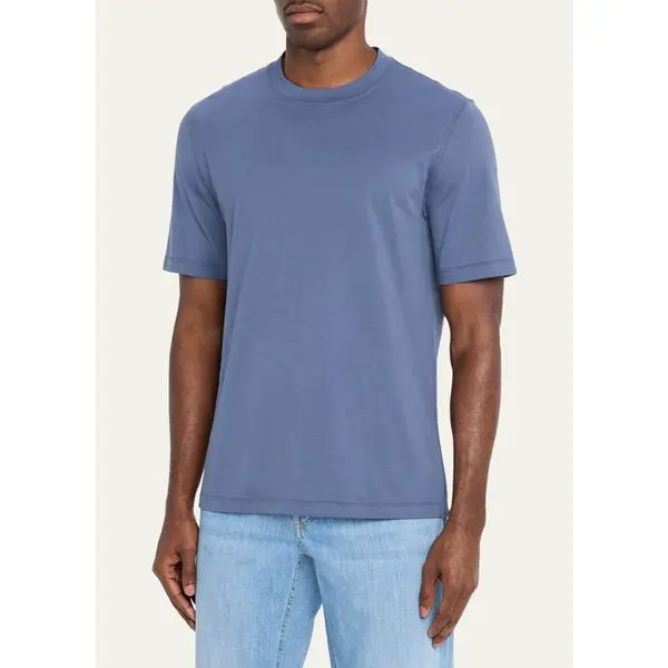Brunello Cucinelli Cotton English Rib Half-zip Sweater - Blue