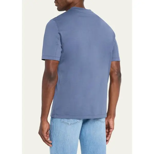 Brunello Cucinelli Cotton English Rib Half-zip Sweater - Blue