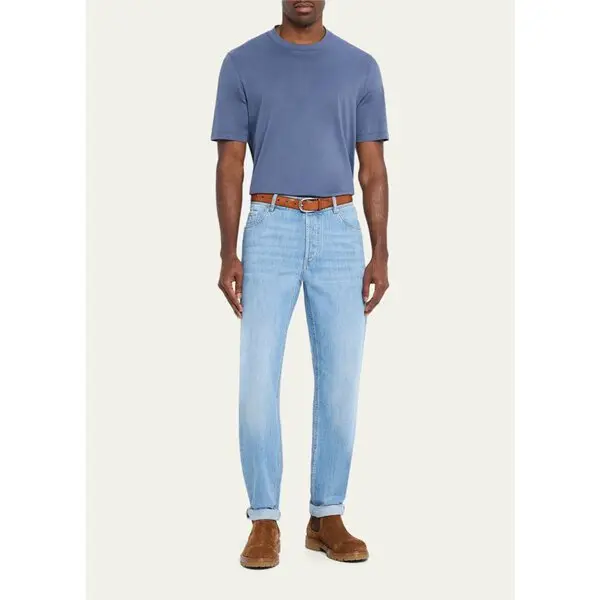 Brunello Cucinelli Cotton English Rib Half-zip Sweater - Blue
