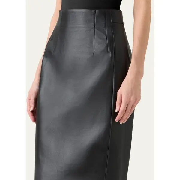 Akris Lamb Nappa Leather Pencil Skirt