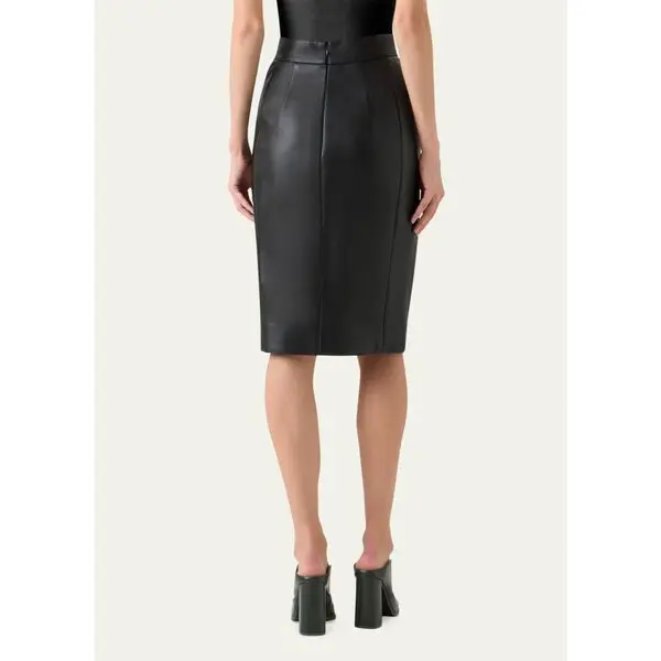 Akris Lamb Nappa Leather Pencil Skirt
