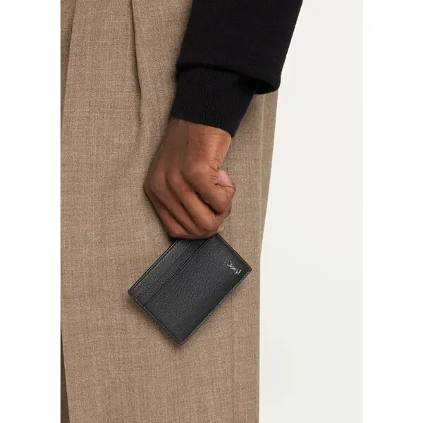 Saint Laurent Tiny Cassandre Card Holder In Leather