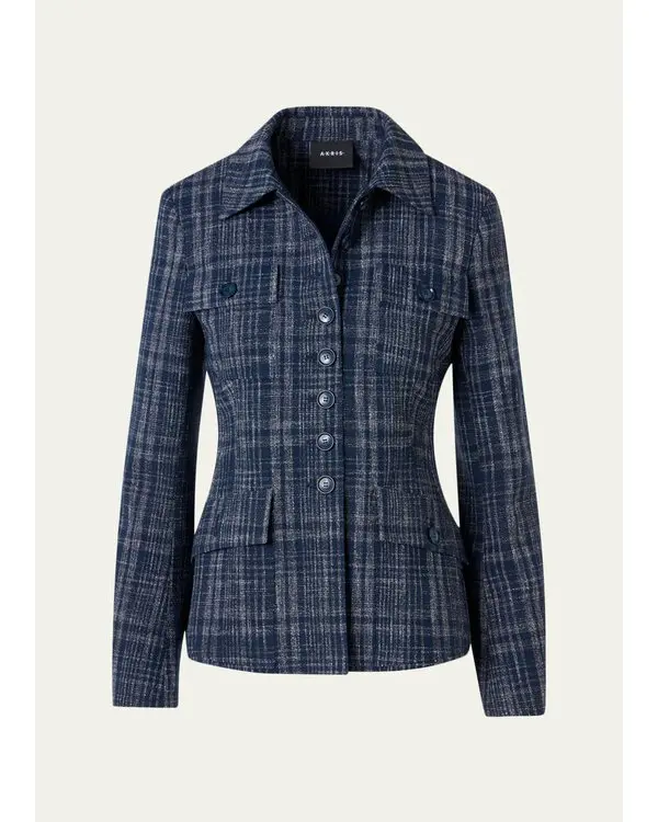 Akris Delia Buttoned Tweed Jacket