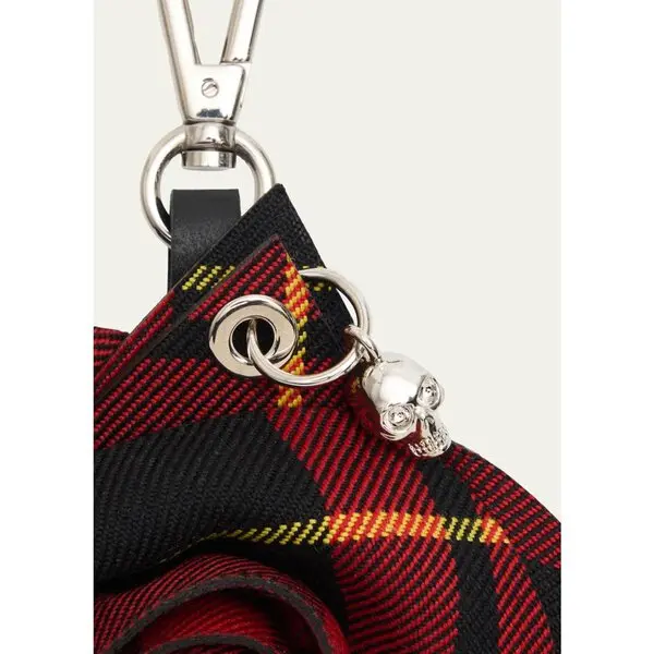 Alexander McQueen Rose Tartan Bag Charm