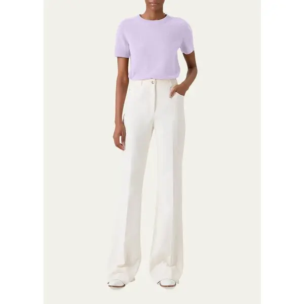 Akris Cashmere Knit Short-sleeve Sweater