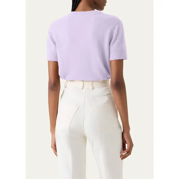 Akris Cashmere Knit Short-sleeve Sweater