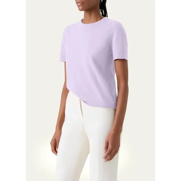 Akris Cashmere Knit Short-sleeve Sweater