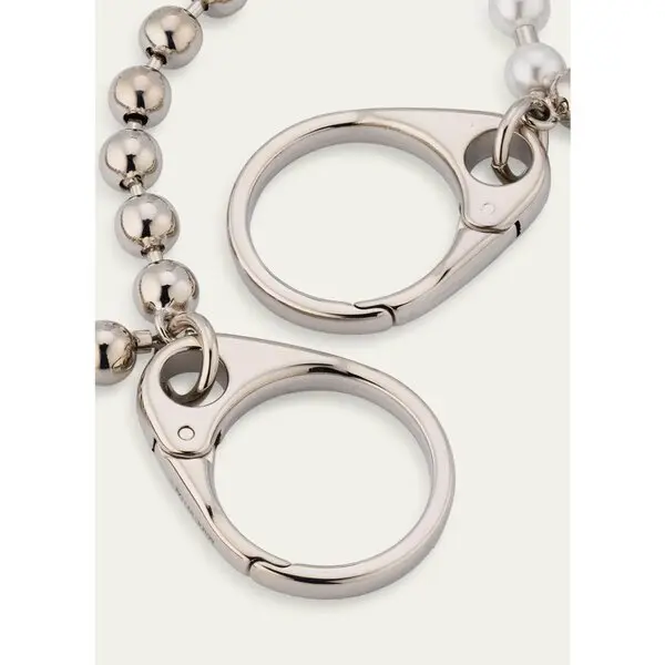 Alexander McQueen Skull And Pearly Double Chain Charm
