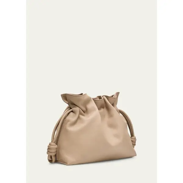 Loewe Flaco Medium Clutch Bag In Nappa Leather - Squirrel