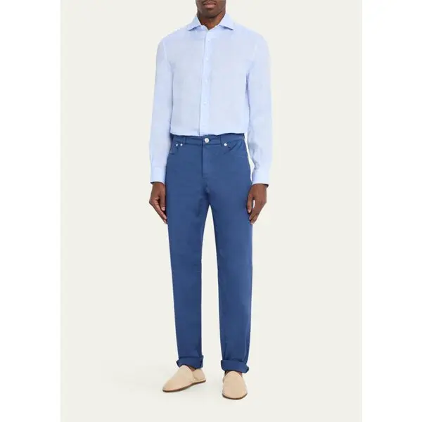 Brunello Cucinelli Dyed Cotton Straight-fit Five-pocket Pants - Deni