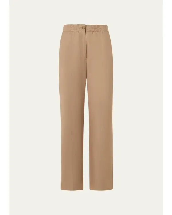 Akris Cotton Gabardine Straight Leg Fritz Pants
