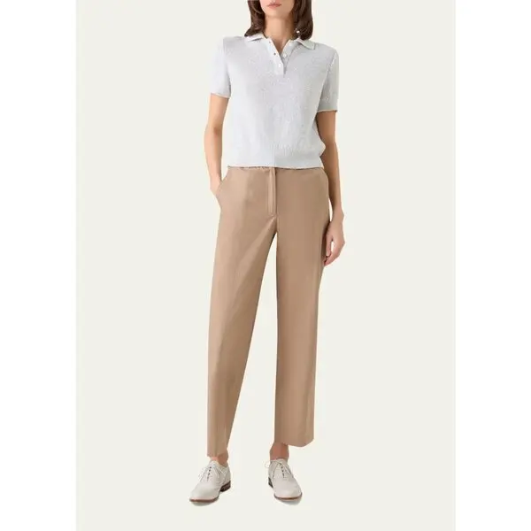 Akris Cotton Gabardine Straight Leg Fritz Pants