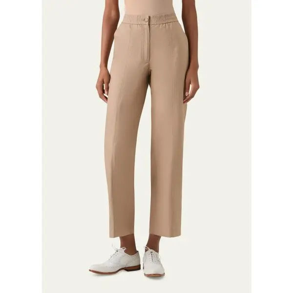 Akris Cotton Gabardine Straight Leg Fritz Pants