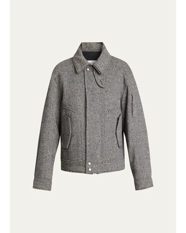 Dries Van Noten Tweed Wool Full-zip Jacket