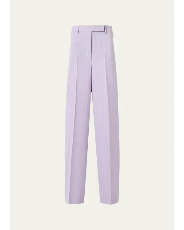Akris Melange Twill Straight Leg Forest Pants