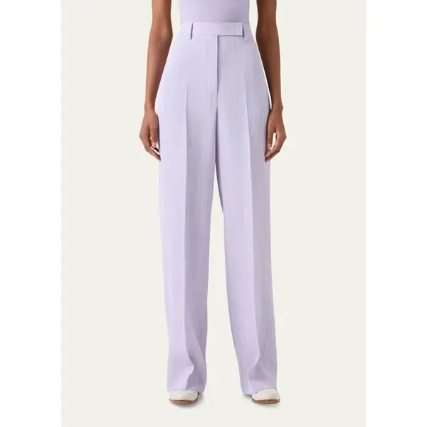 Akris Melange Twill Straight Leg Forest Pants