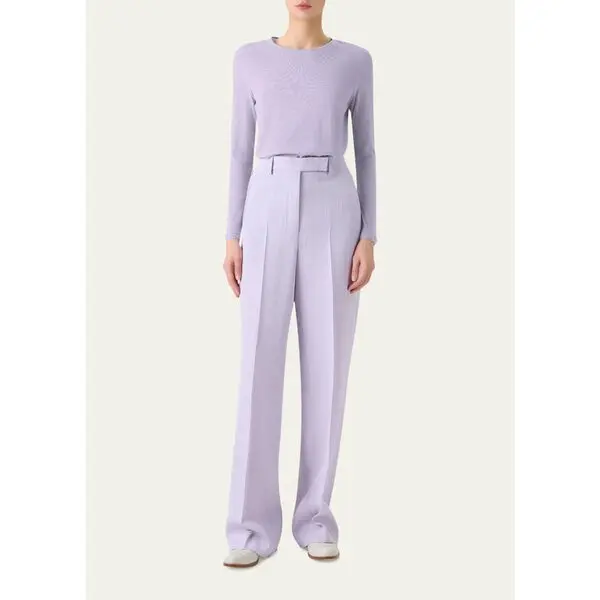Akris Melange Twill Straight Leg Forest Pants