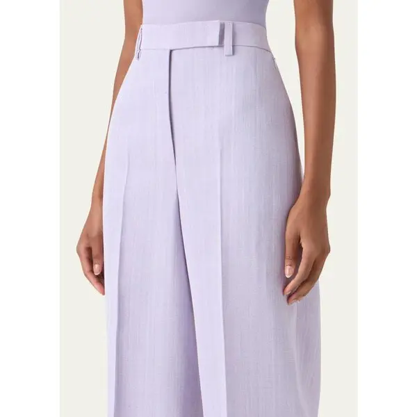 Akris Melange Twill Straight Leg Forest Pants