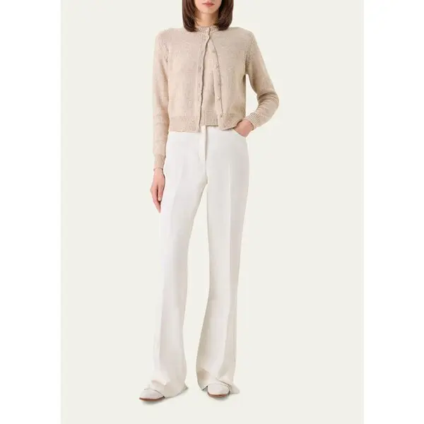 Akris Linen-cotton Micro Sequin Knit Cardigan Sweater