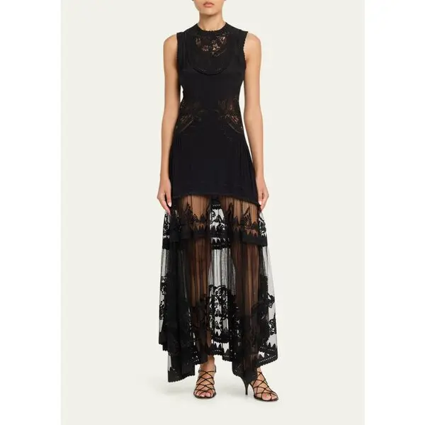 Ulla Johnson Floral Lace Silk Crepe De Chine Gown
