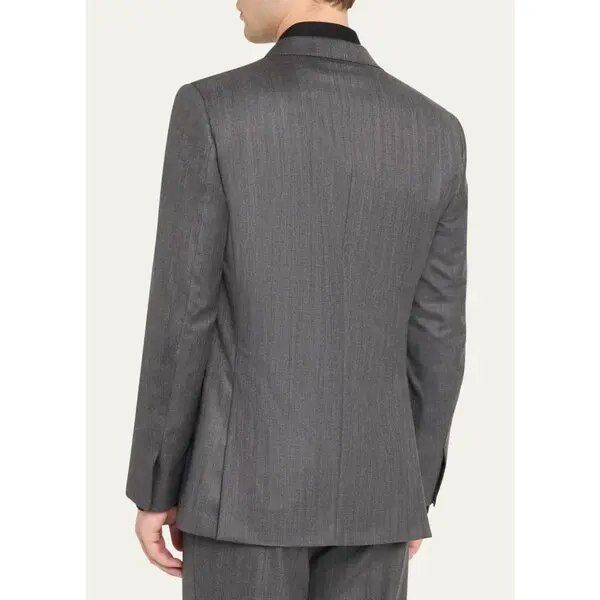 Brioni Tonal Herringbone Wool-silk Two-piece Suit