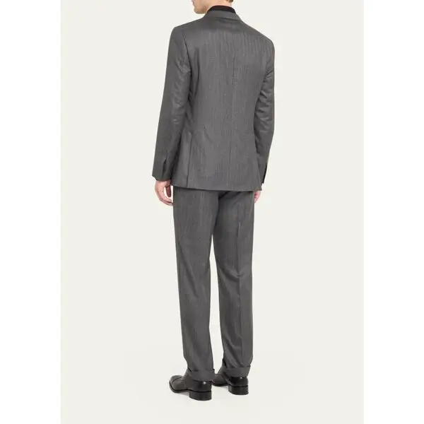 Brioni Tonal Herringbone Wool-silk Two-piece Suit