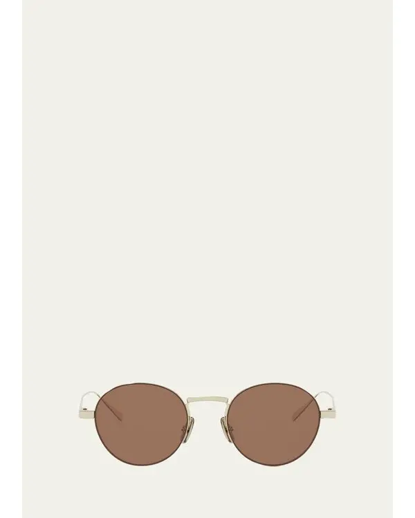 Celine 49mm Metal Round Sunglasses