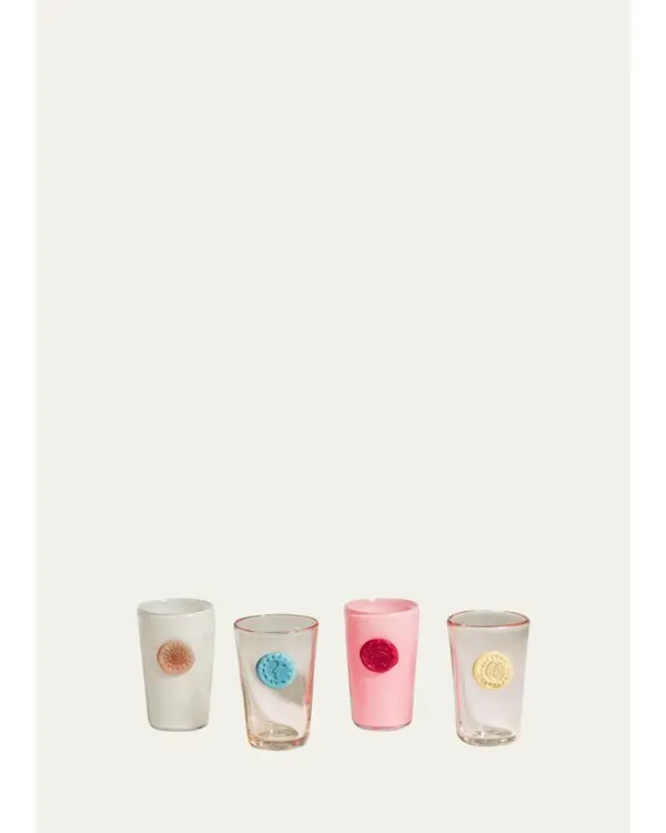 HELLE MARDAHL Monogram 7.4 Oz. Drinking Glasses, Set Of 4 - Multi