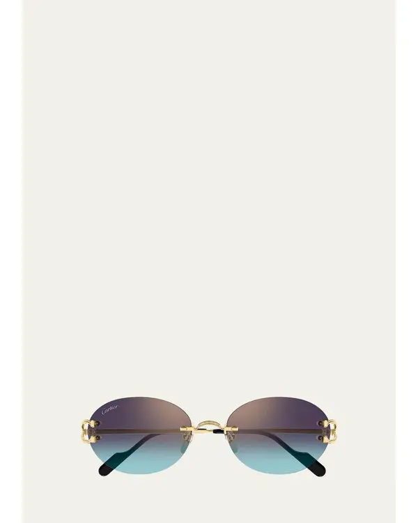 Cartier Première De 55mm Oval Sunglasses - Gold