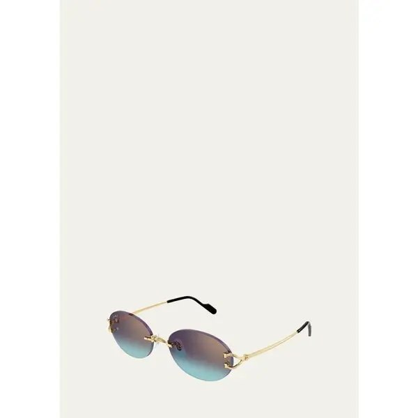 Cartier Première De 55mm Oval Sunglasses - Gold