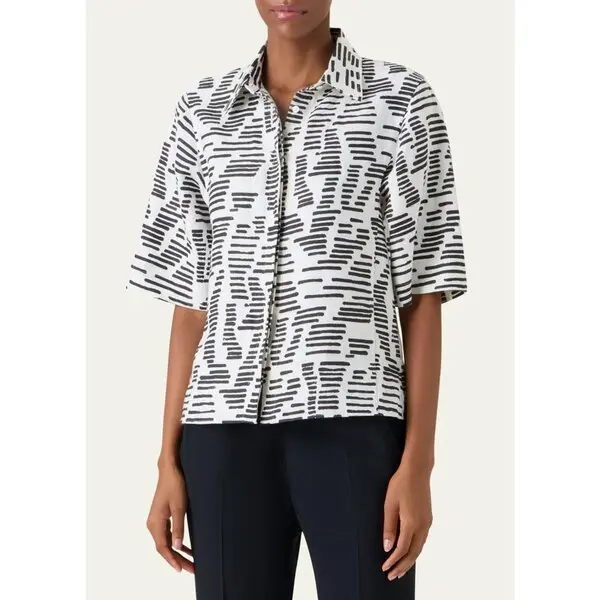 Akris Dance Movets Linen Toile Blouse