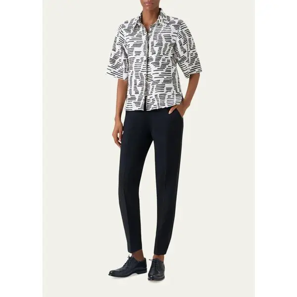 Akris Dance Movets Linen Toile Blouse