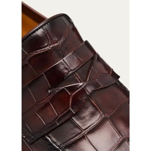 Magnanni Saeta Matte Alligator Penny Loafers