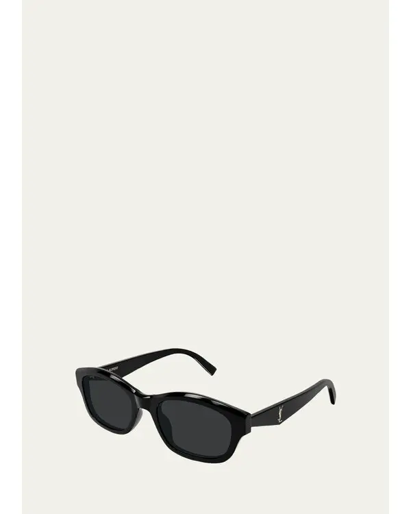 Saint Laurent Monogram 53mm Rectangular Sunglasses - Black
