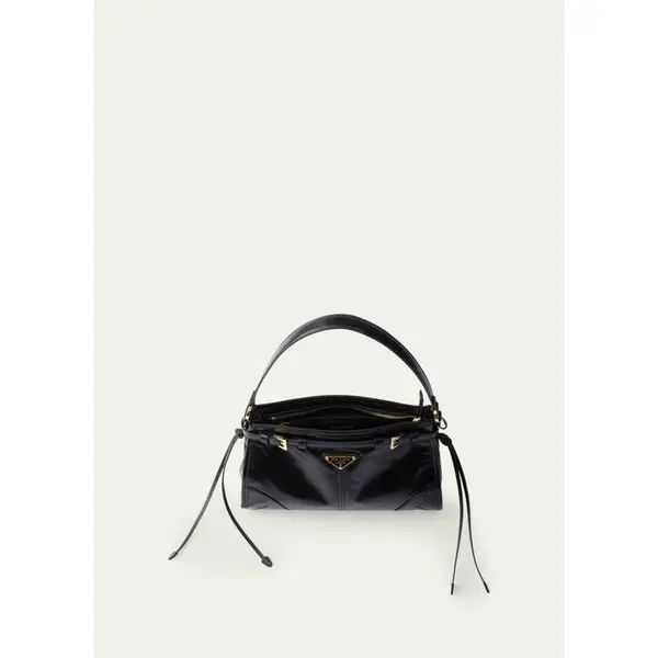 Prada Bonnie Glossy Leather Top-handle Bag - F01d6 Moro