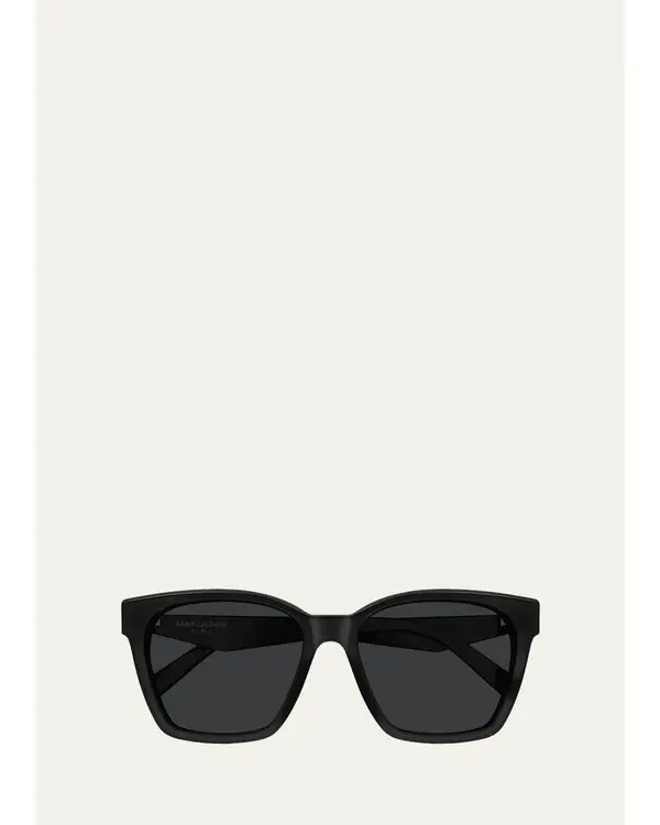 Saint Laurent 57mm Acetate Square Sunglasses - Black
