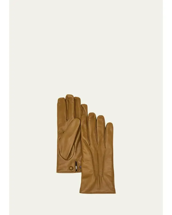 MARIO PORTOLANO Nappa Leather Gloves - Brown