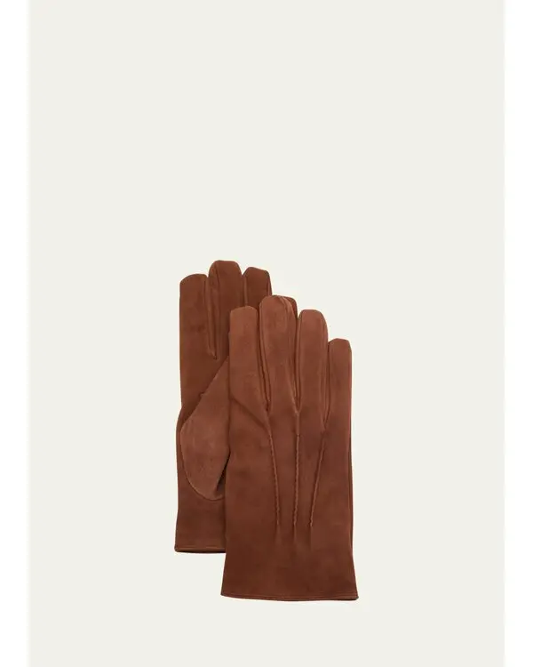 MARIO PORTOLANO Nappa Leather Gloves - Chocolate