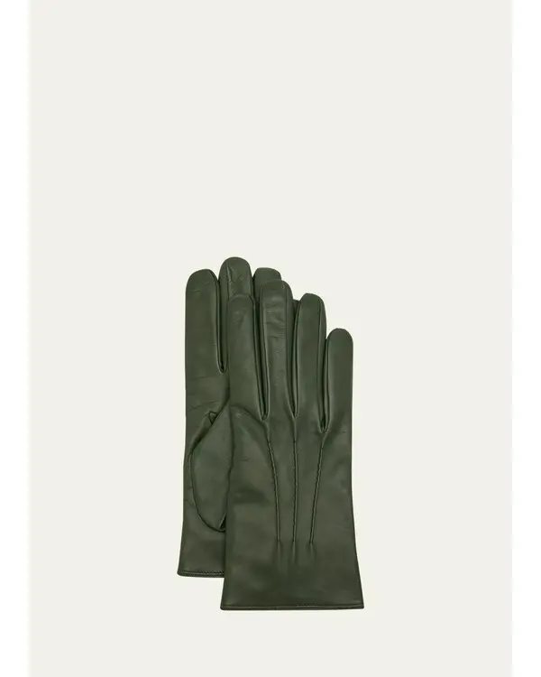 MARIO PORTOLANO Nappa Leather Gloves - Green Tea