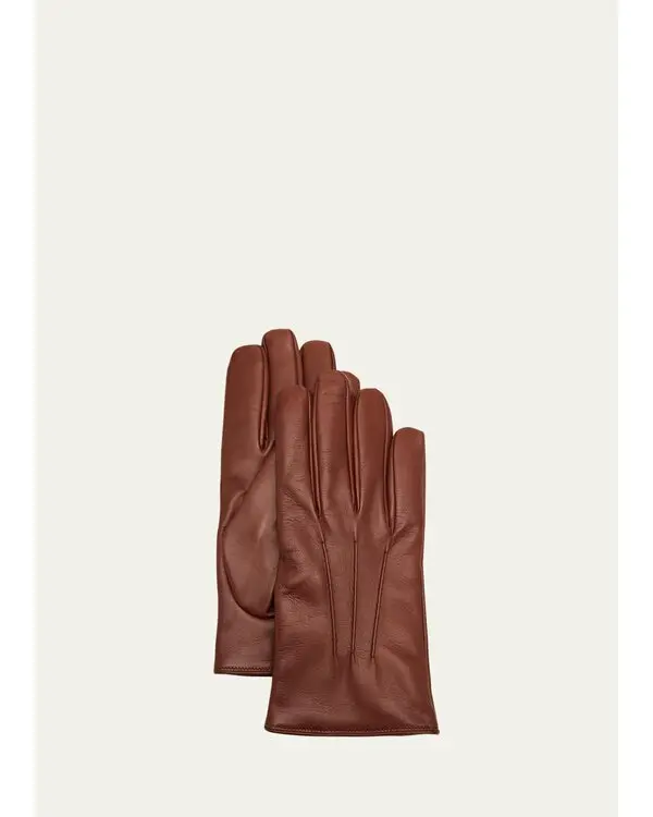 MARIO PORTOLANO Nappa Leather Gloves - Havana