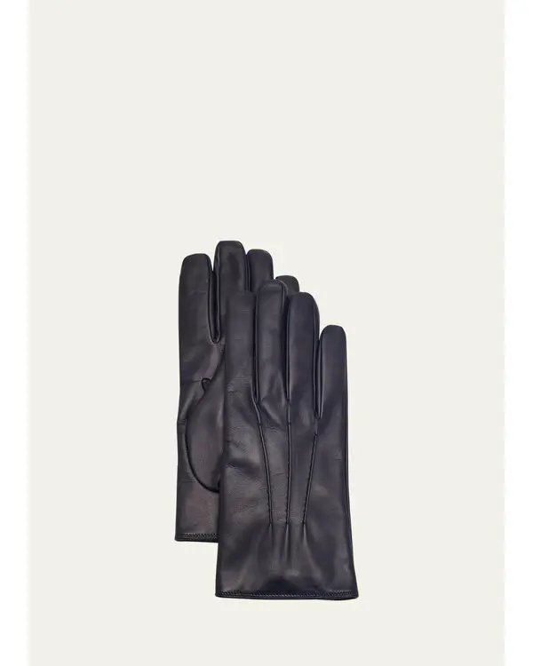 MARIO PORTOLANO Nappa Leather Gloves - Navy
