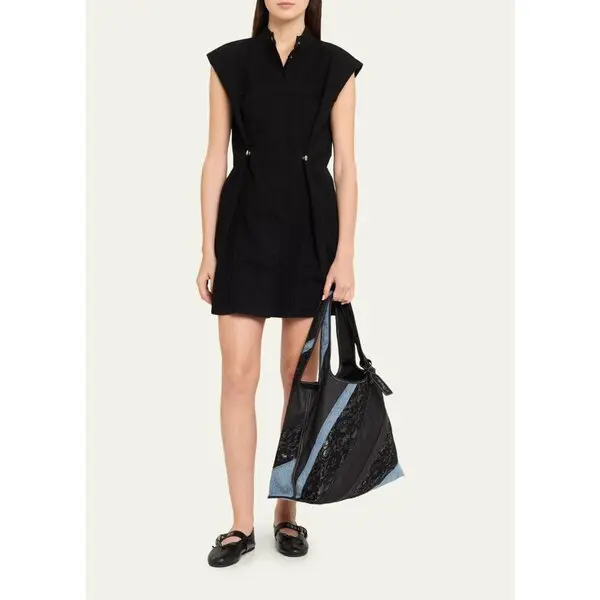 3.1 Phillip Lim Patchwork Lace & Denim Market Tote Bag
