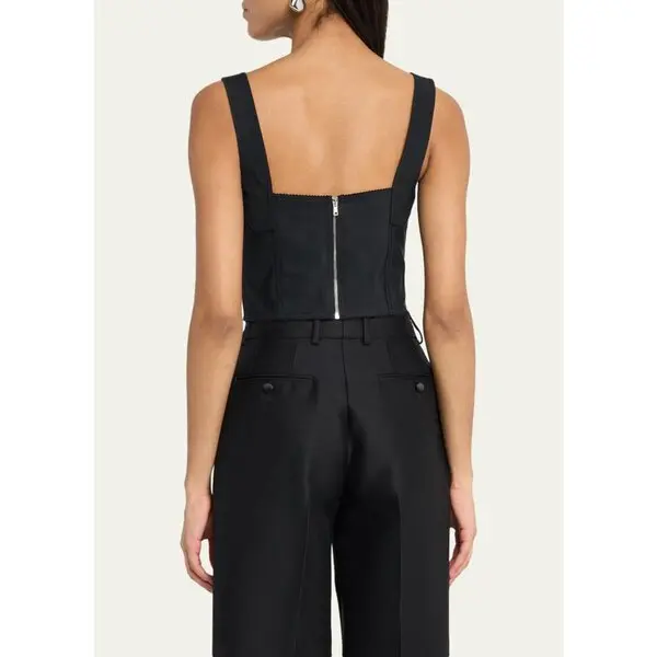 Dolce & Gabbana Lace Jacquard Crop Bustier Top