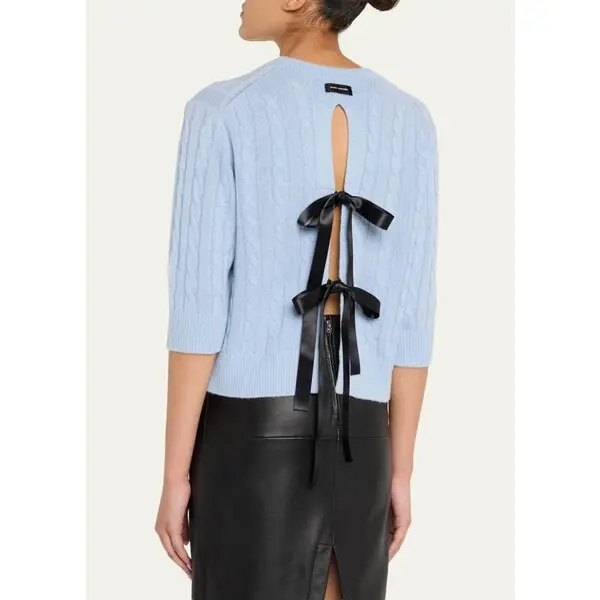 Marc Jacobs Open Back Bow Cable Sweater