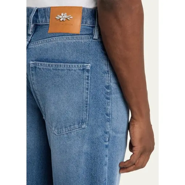 Simone Rocha Embellished Washed Denim Carpenter Jeans
