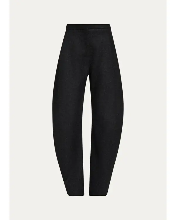 Alaïa Round Wool Barrel-leg Pants