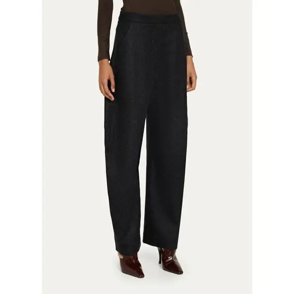 Alaïa Round Wool Barrel-leg Pants