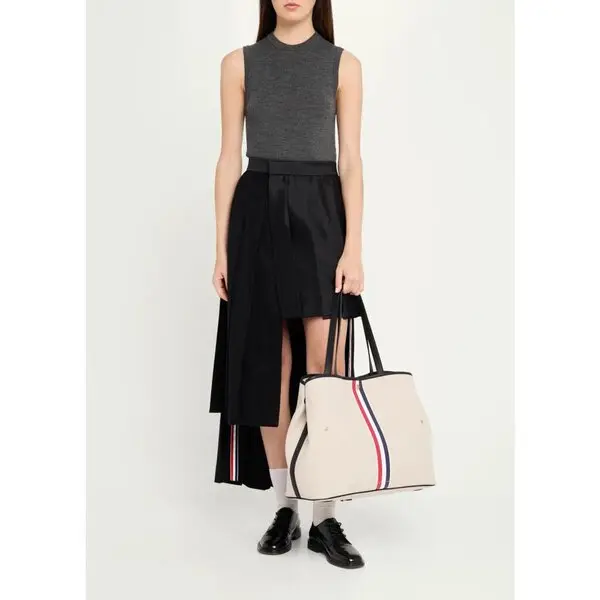 Thom Browne Tricolor-striped Canvas Tote Bag